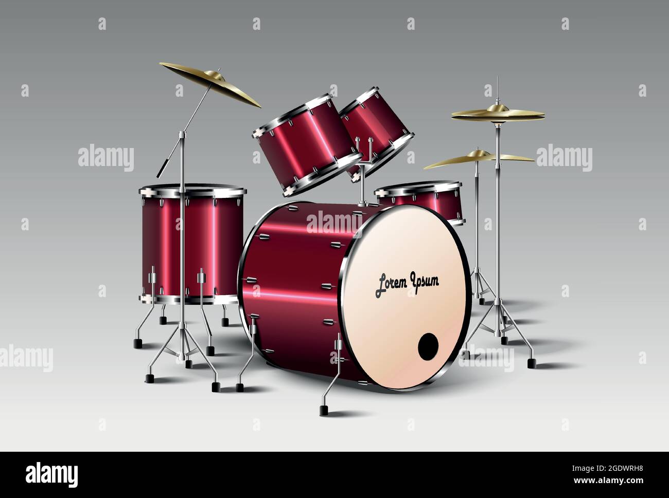 Realistic drum kit. Vector Stock Vector Image & Art - Alamy