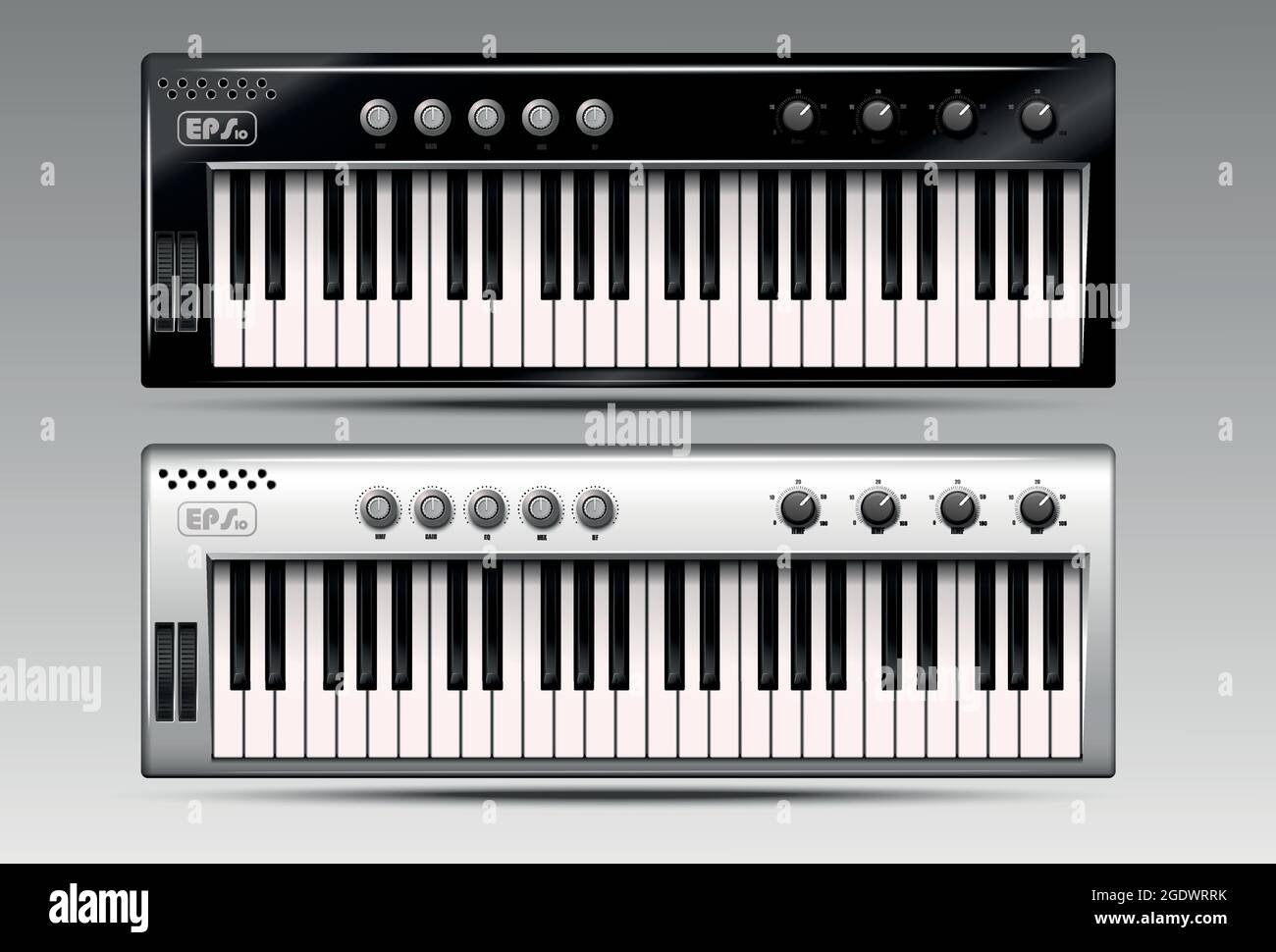 Set of realistic midi keyboards. Vector Stock Vector Image & Art - Alamy