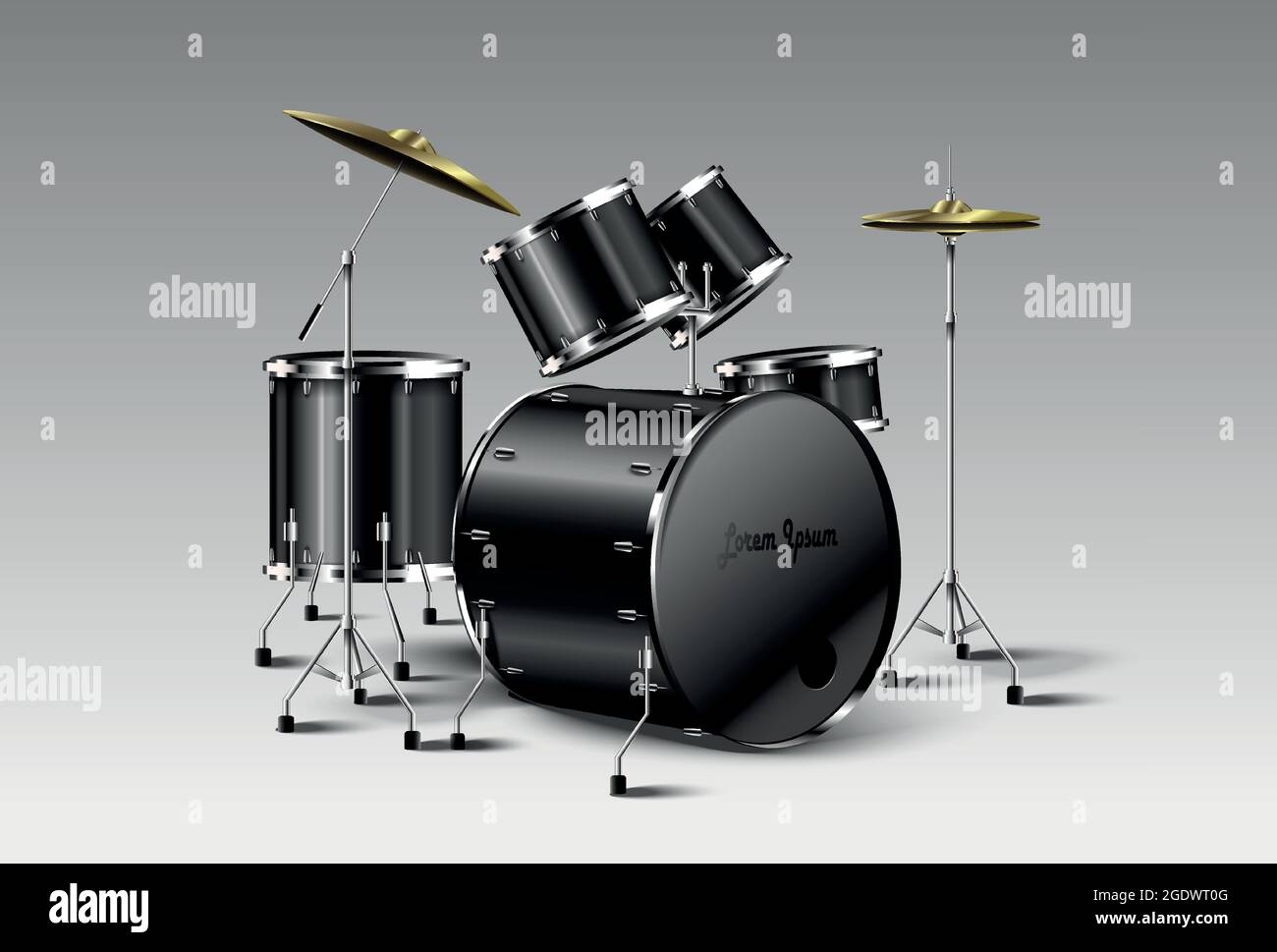 Realistic drum kit. Vector Stock Vector Image & Art - Alamy
