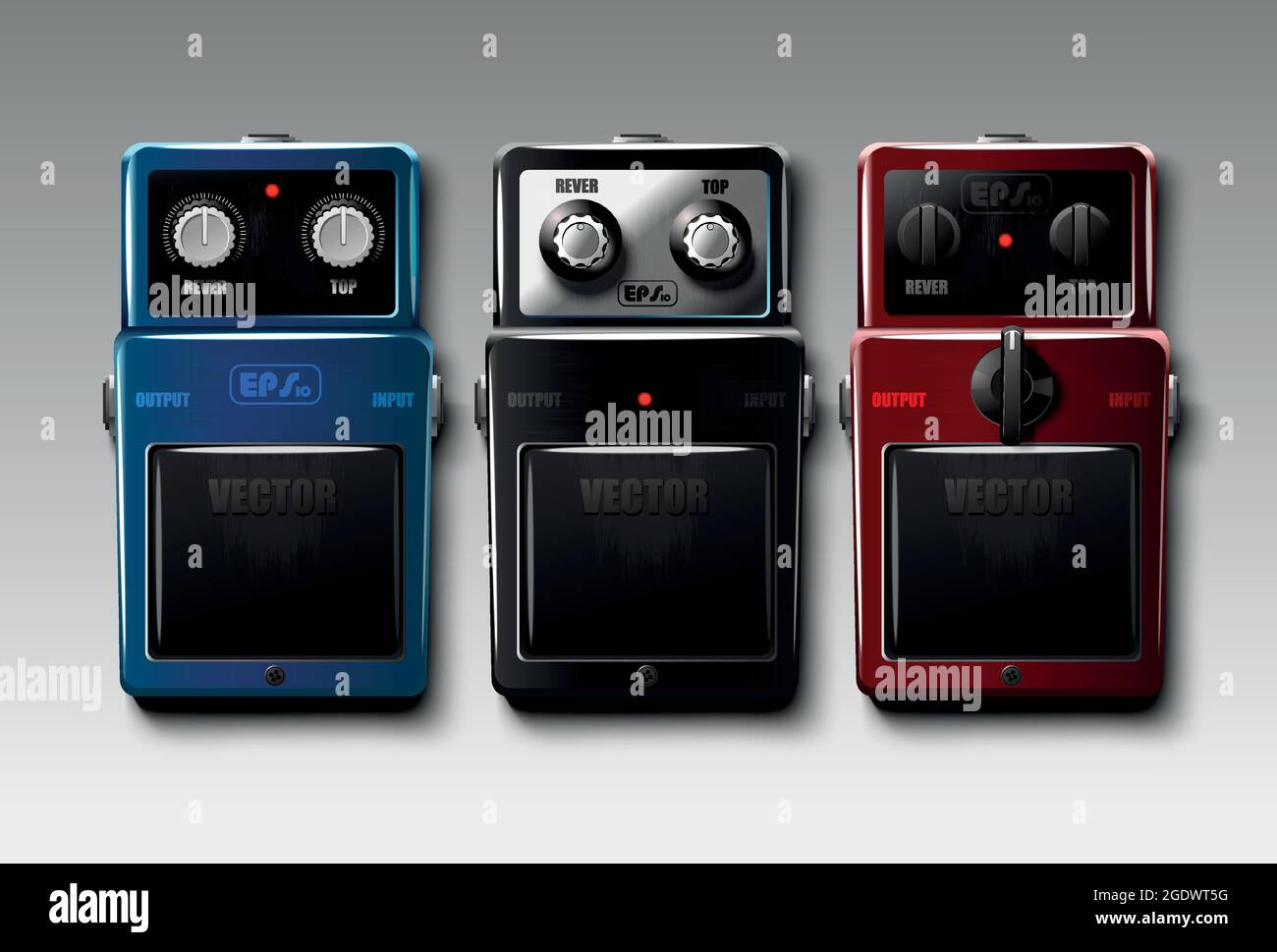 Realistic guitar effects pedals. Vector Stock Vector Image & Art - Alamy
