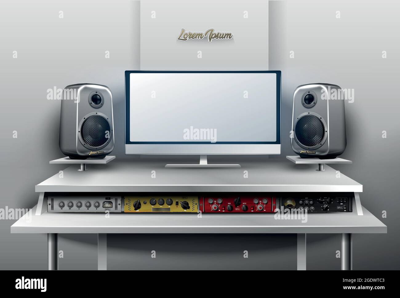 Realistic recording studio. Vector Stock Vector Image & Art - Alamy