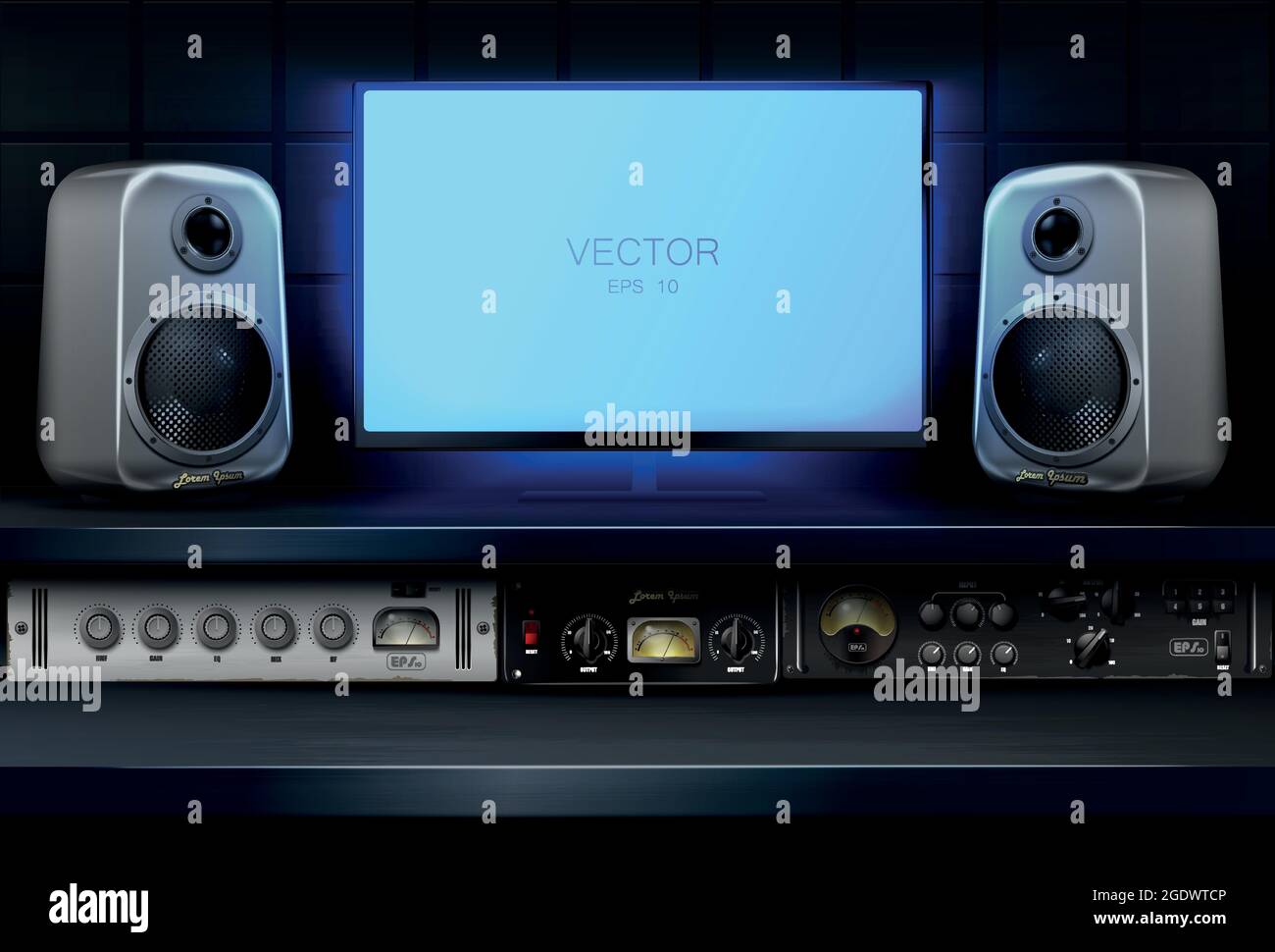 Realistic recording studio. Vector Stock Vector Image & Art - Alamy