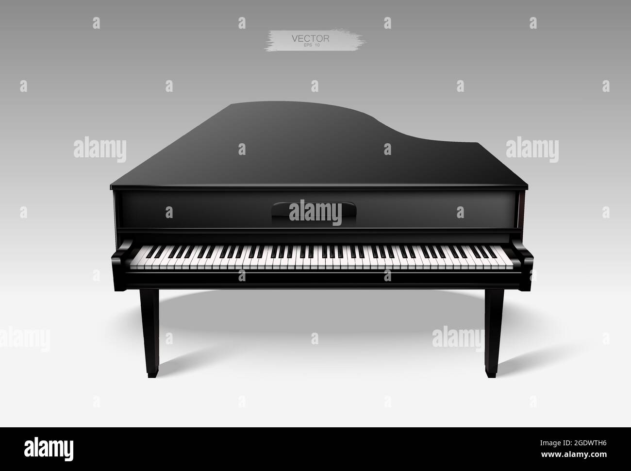 Realistic black grand piano. Vector Stock Vector Image & Art - Alamy