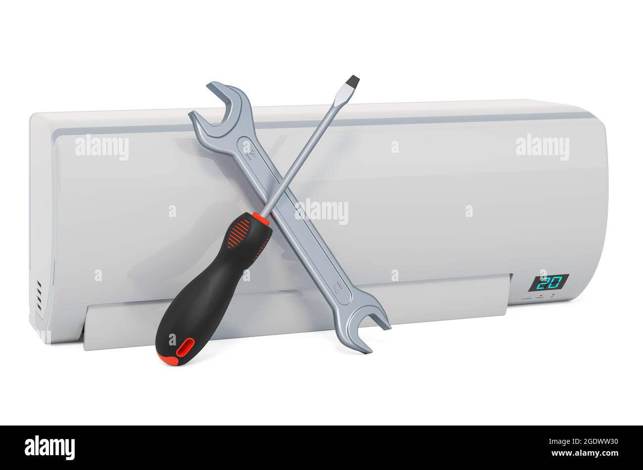 Service and repair of air conditioner. Tools with indoor wall unit of ...