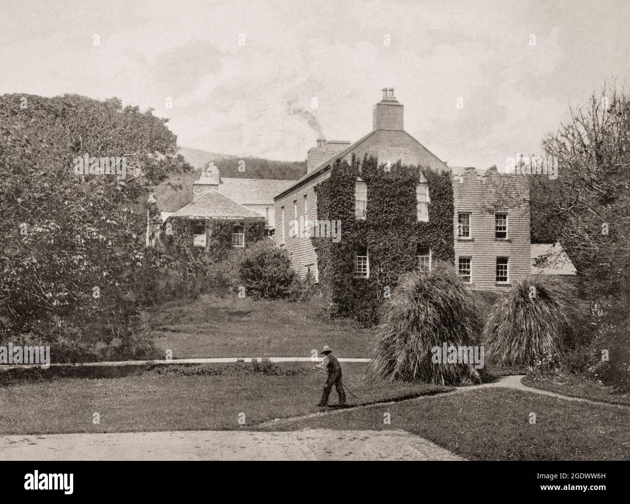 A late 19th century view of Derrynane House, the home of Irish ...