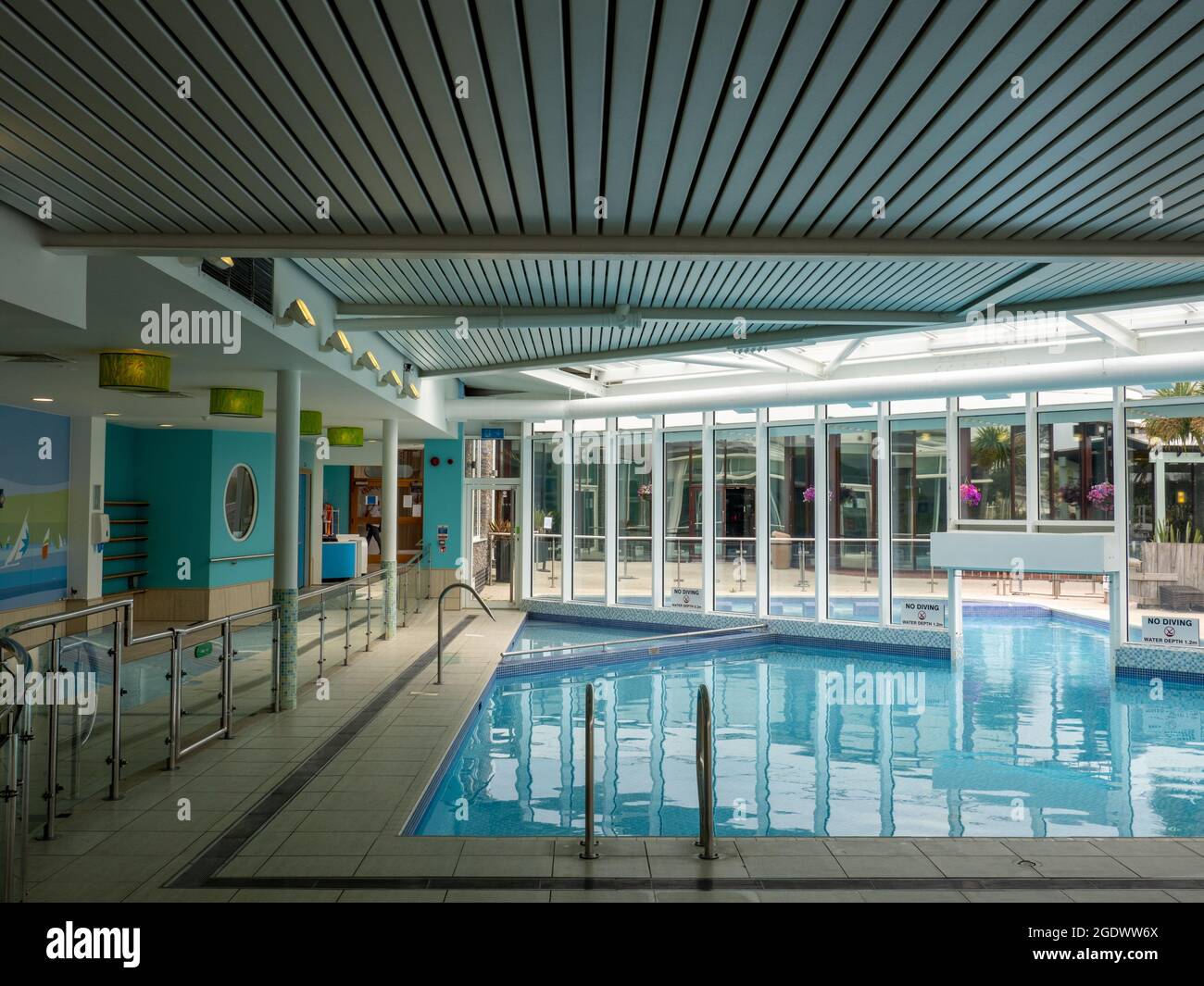 The indooor swimming pool at HAven Weymouth Bay Holiday Park Stock ...