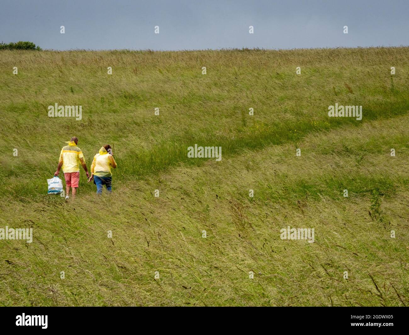Visitors on the path from Weymouth beach to Seaview Haven holiday park ...