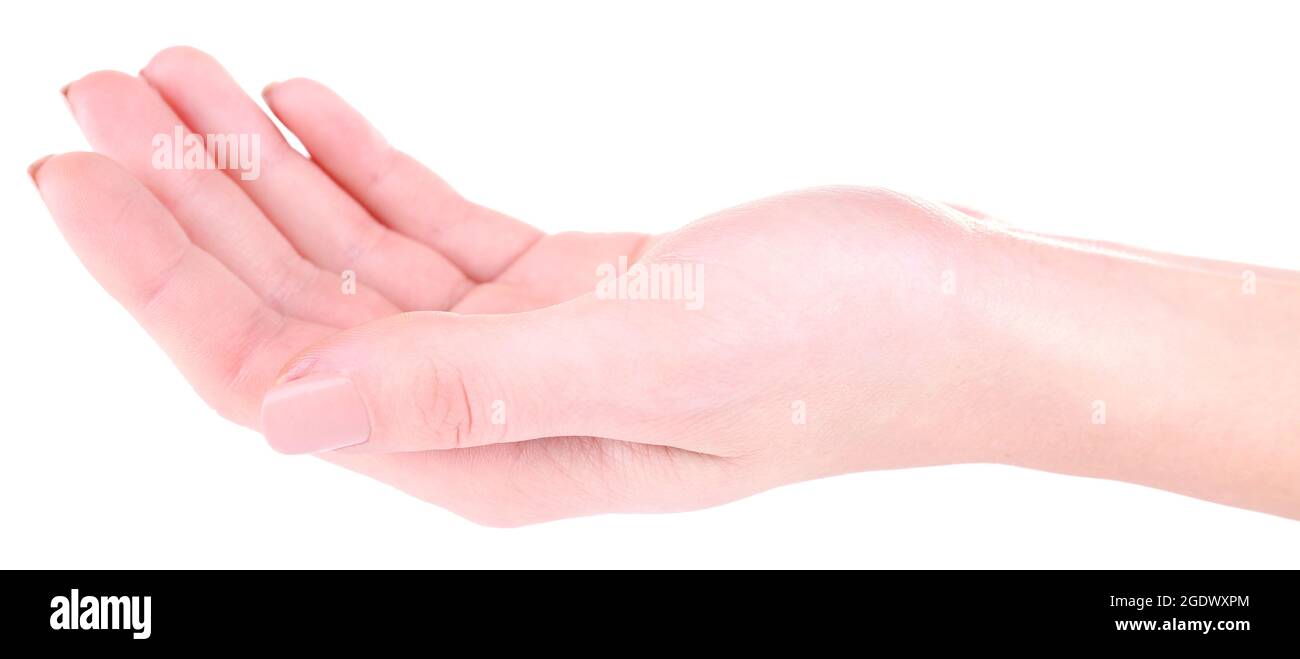Female hand isolated on white Stock Photo - Alamy