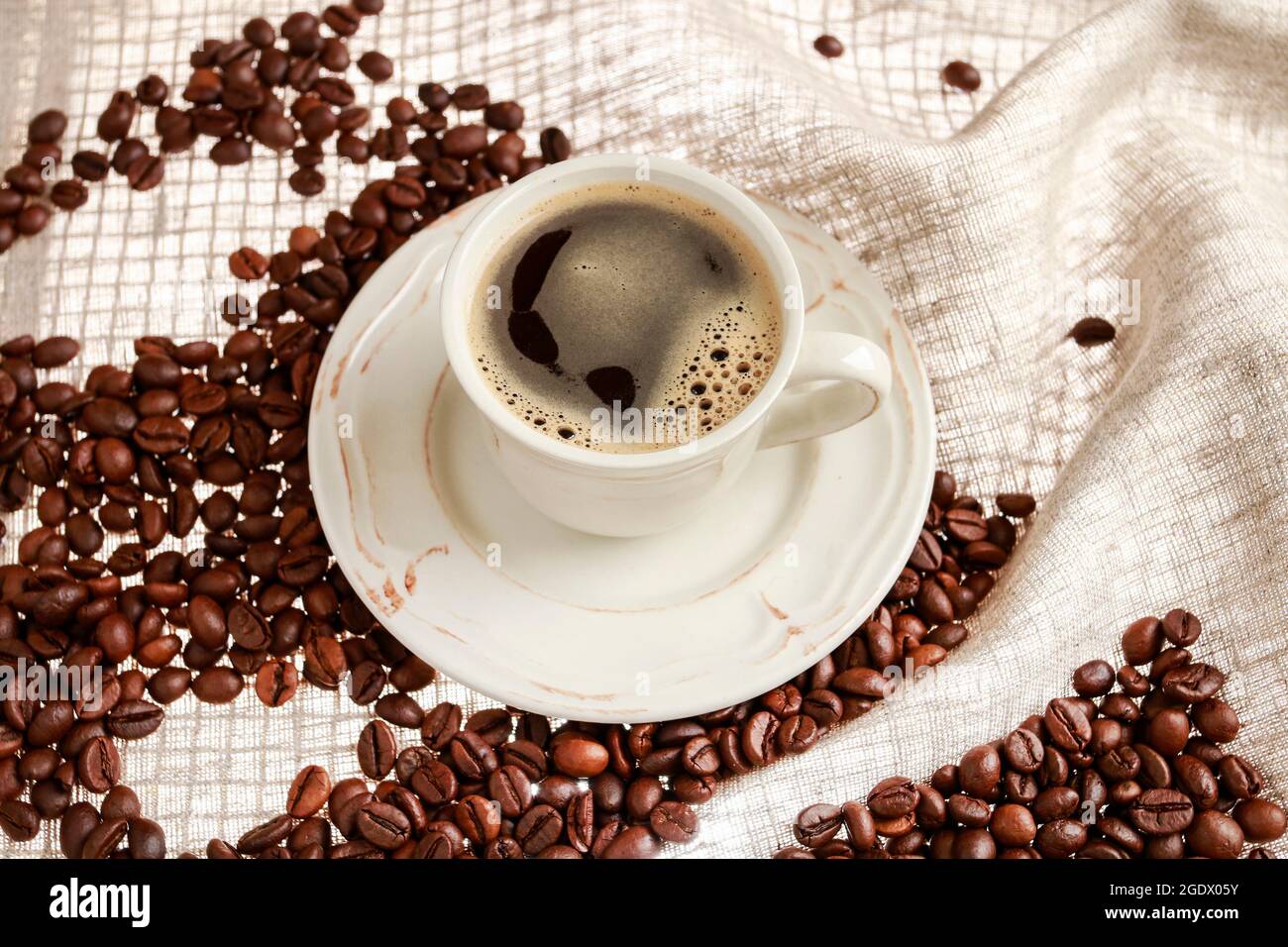 Cup of coffee. Party time Stock Photo - Alamy