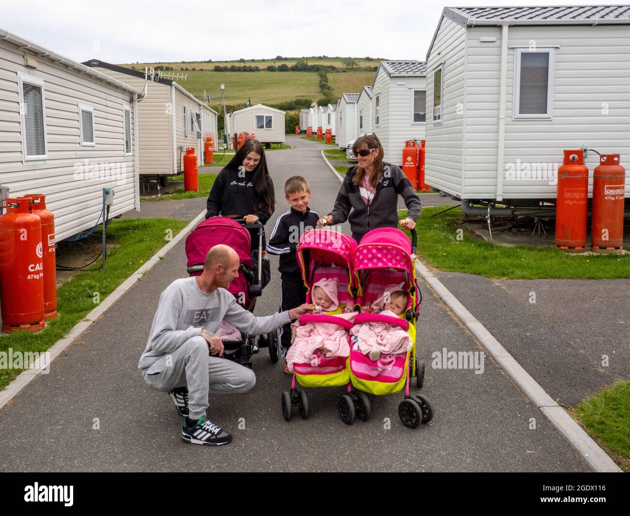 Visitors at Seaview Haven holiday resort Stock Photo - Alamy