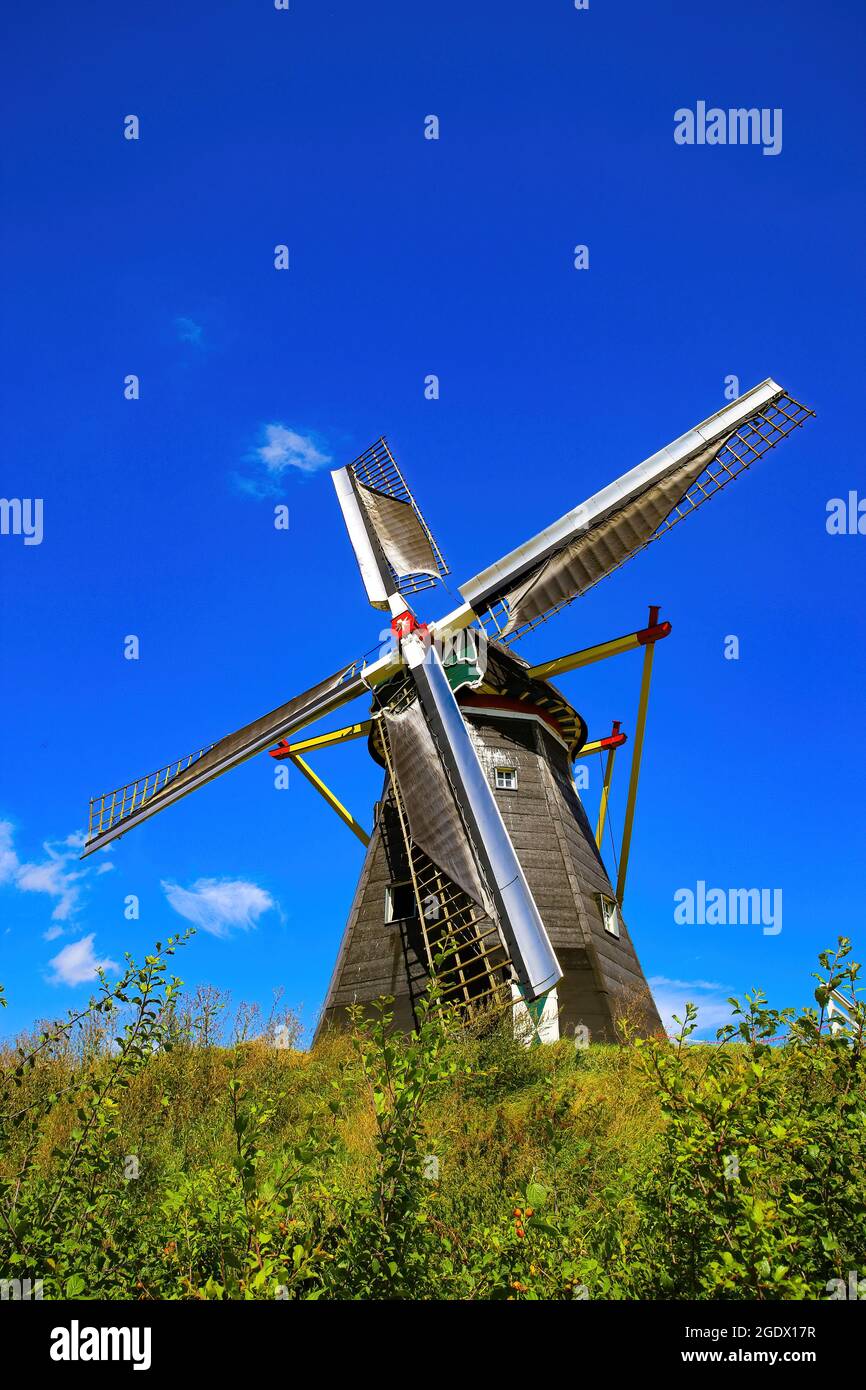 Beesel, Netherlands - July 9. 2021: View on isolated typical dutch ...