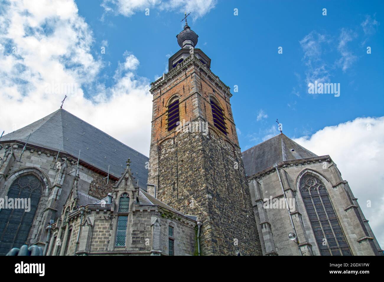 Binche (Bing), Wallonia, gothic church, town in Belgium Stock Photo - Alamy