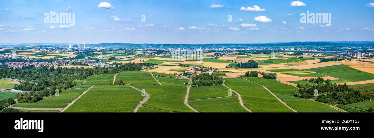 Landscape in Germany in Baden Wuerttemberg. Heilbronn and surrounding ...