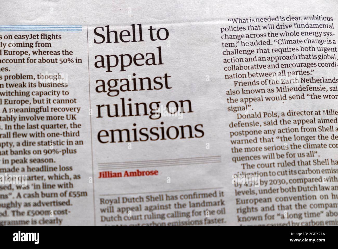 "Shell to appeal against ruling on emissions" Guardian newspaper energy ...