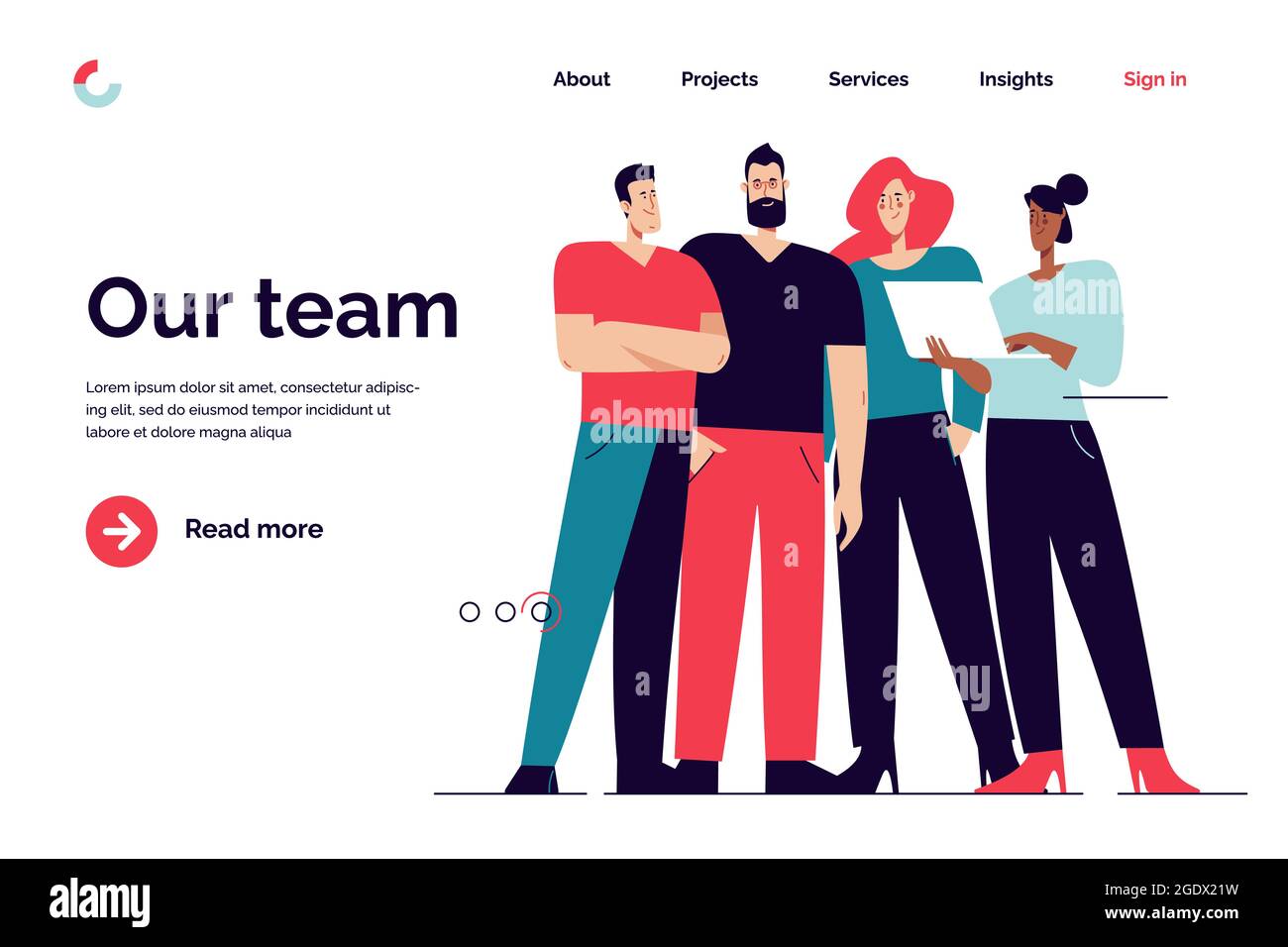 Business concept flat style outline vector illustration on the subject ...