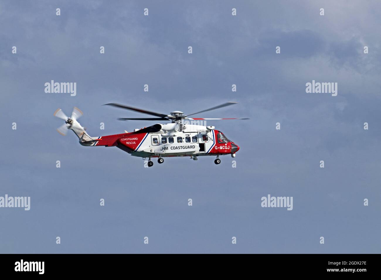 HM Coastguards rescue helicopter G-MCGJ Stock Photo - Alamy