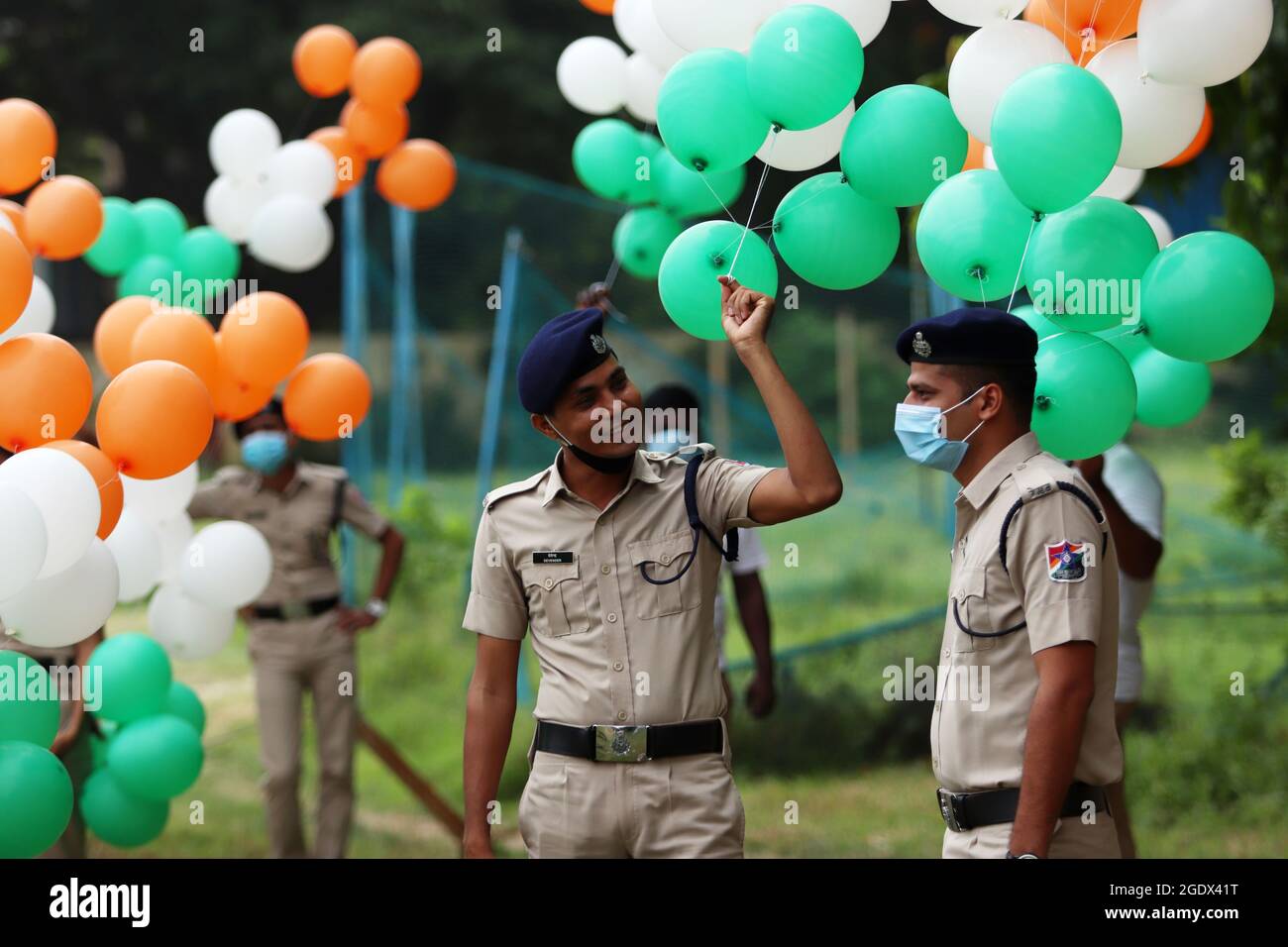 Chennai, India. 15th Aug, 2021. A Cadet of the Railway Protection Force ...