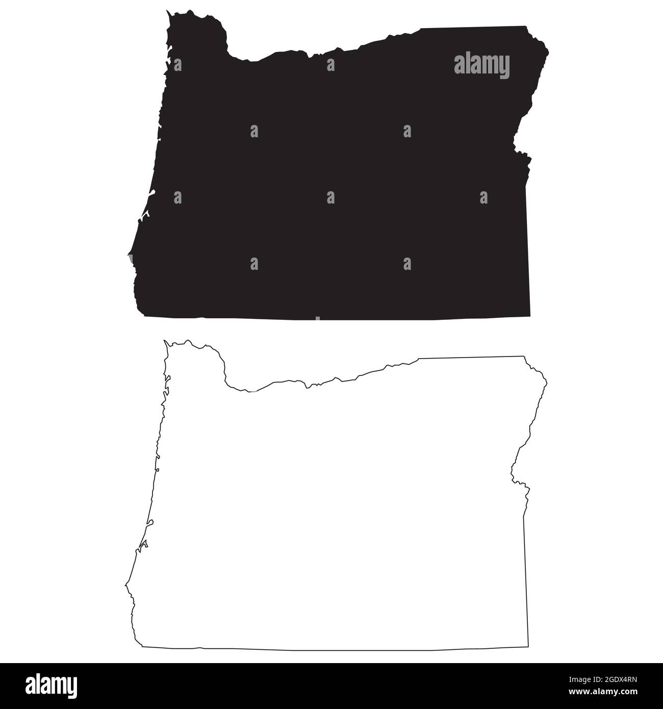 Oregon black map on white background. Outline Map of Oregon sign. flat ...