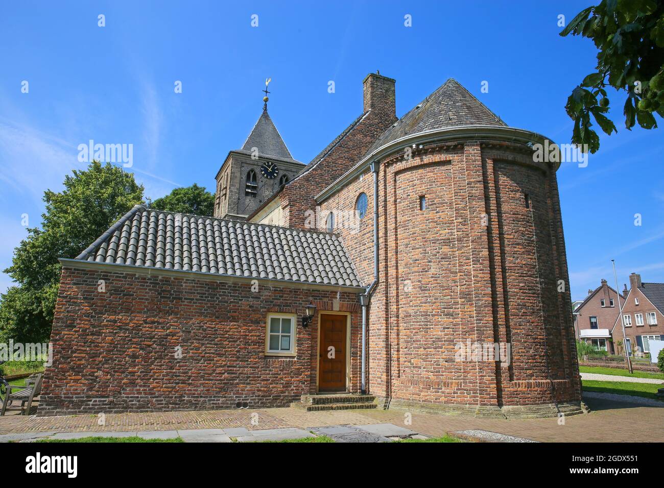 View on one of the oldest dutch romanesque protestant church from 10th ...