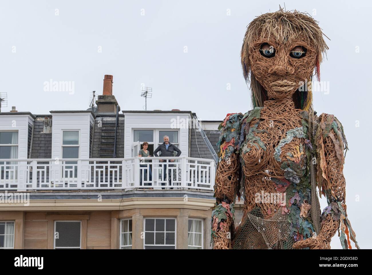 Storm, a ten-metre tall puppet of a mythical goddess of the sea created ...