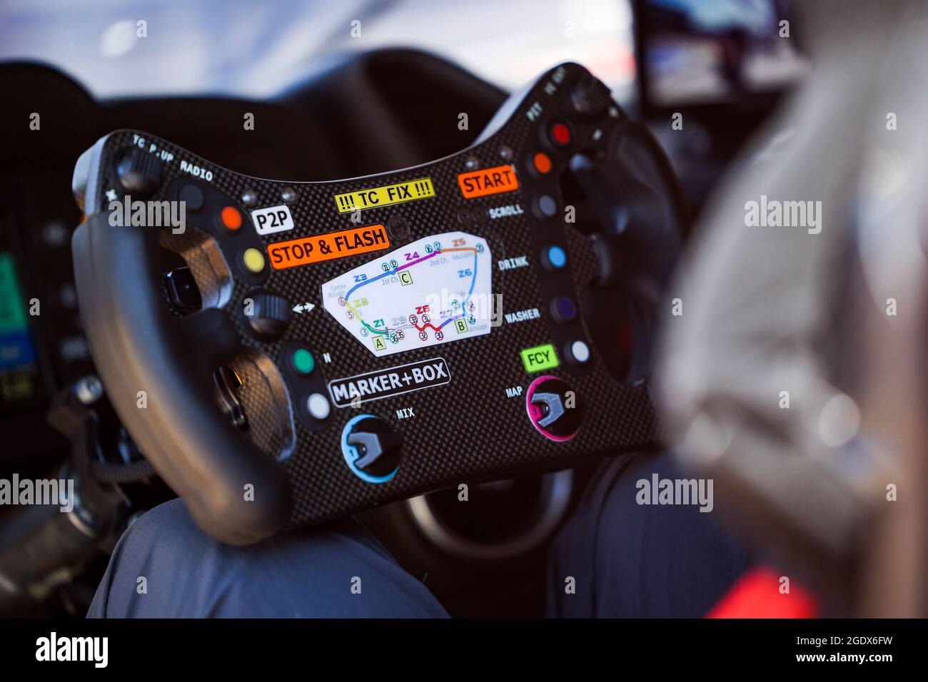 Le Mans, France. 14th Aug, 2021. Steering wheel, Le Mans trace during ...