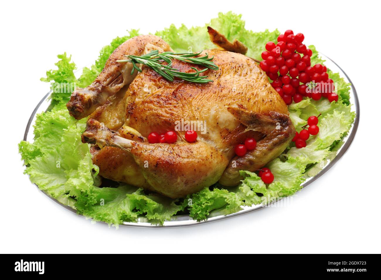 Baked chicken for festive dinner Stock Photo - Alamy