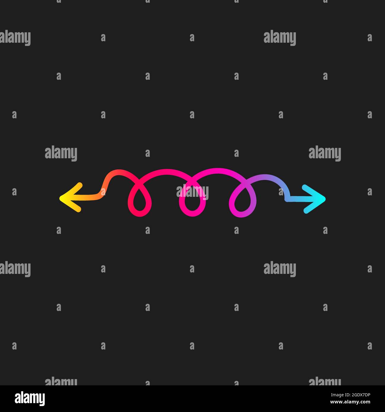 Conflict of interest icon. Double left and right arrow with spiral ...