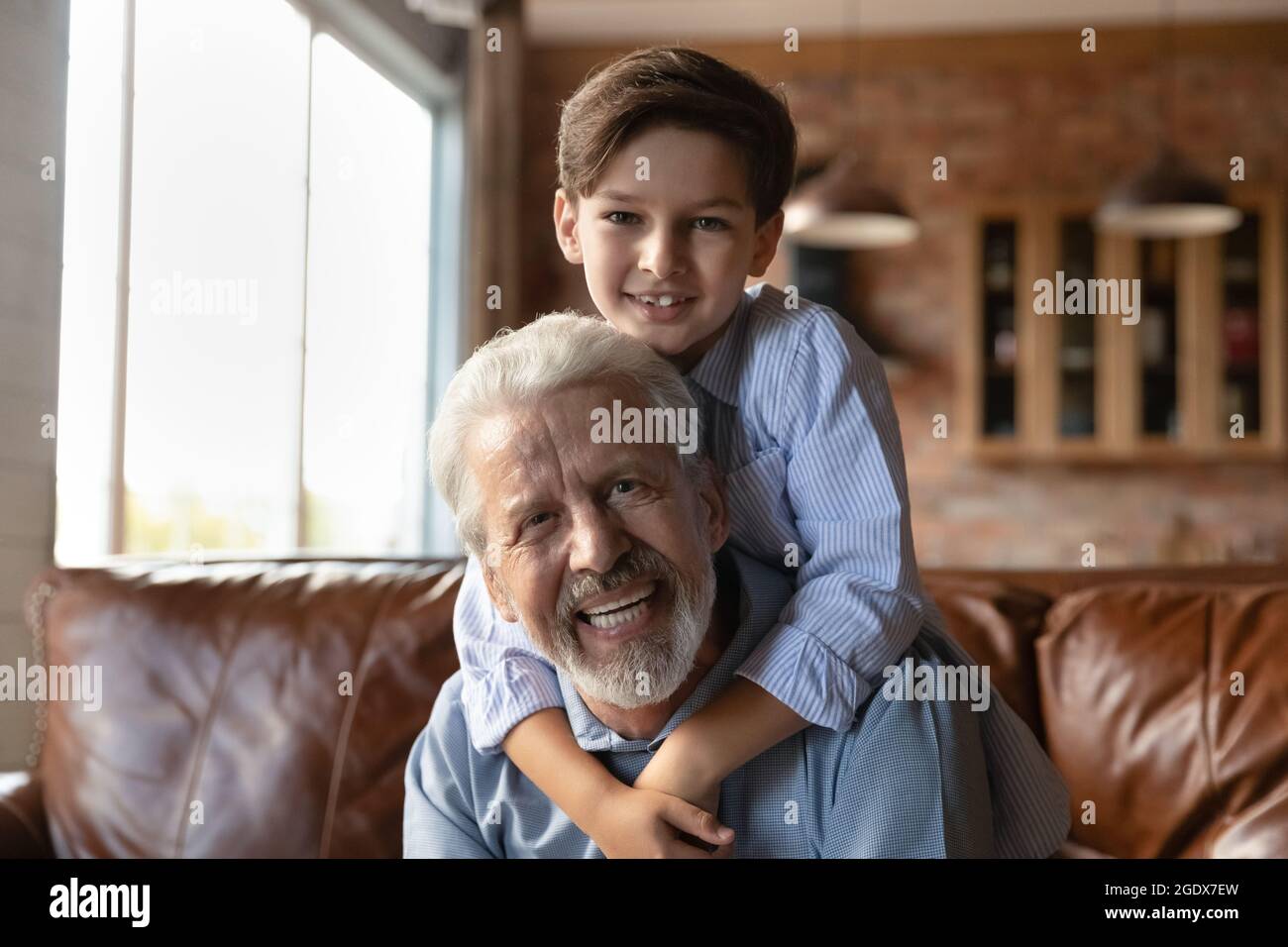 Funny happy grandfather grandson hi-res stock photography and images ...