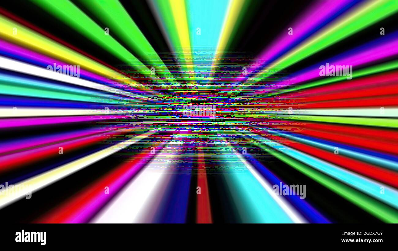 Colorful light rays and pixels Stock Photo - Alamy