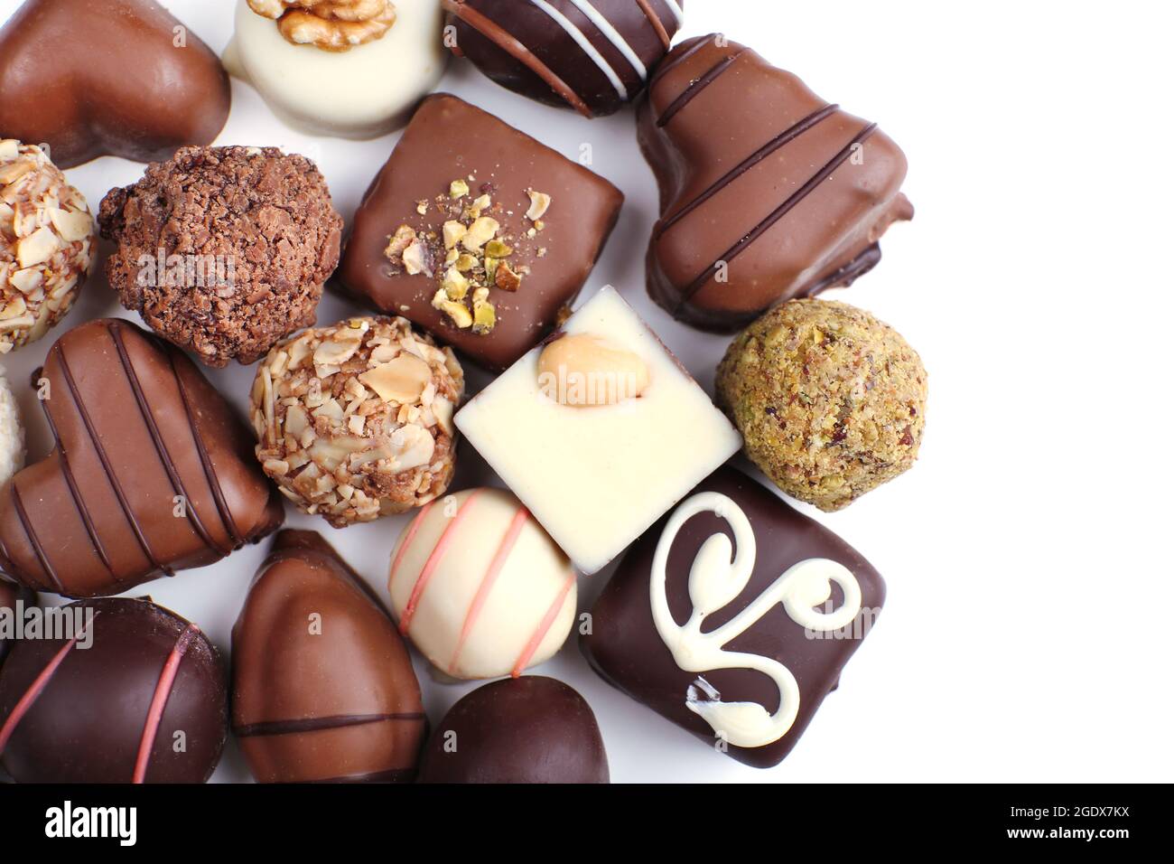 Chocolate sweet collection isolated on white background Stock Photo - Alamy