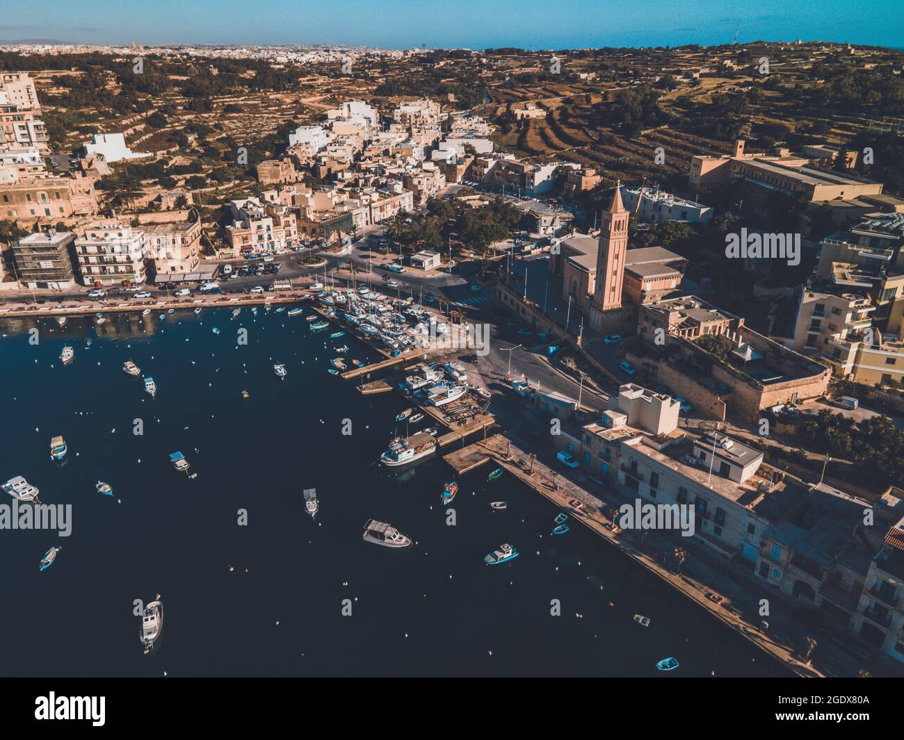 Marsascala Harbor by drone in Marsascala, Malta Stock Photo - Alamy