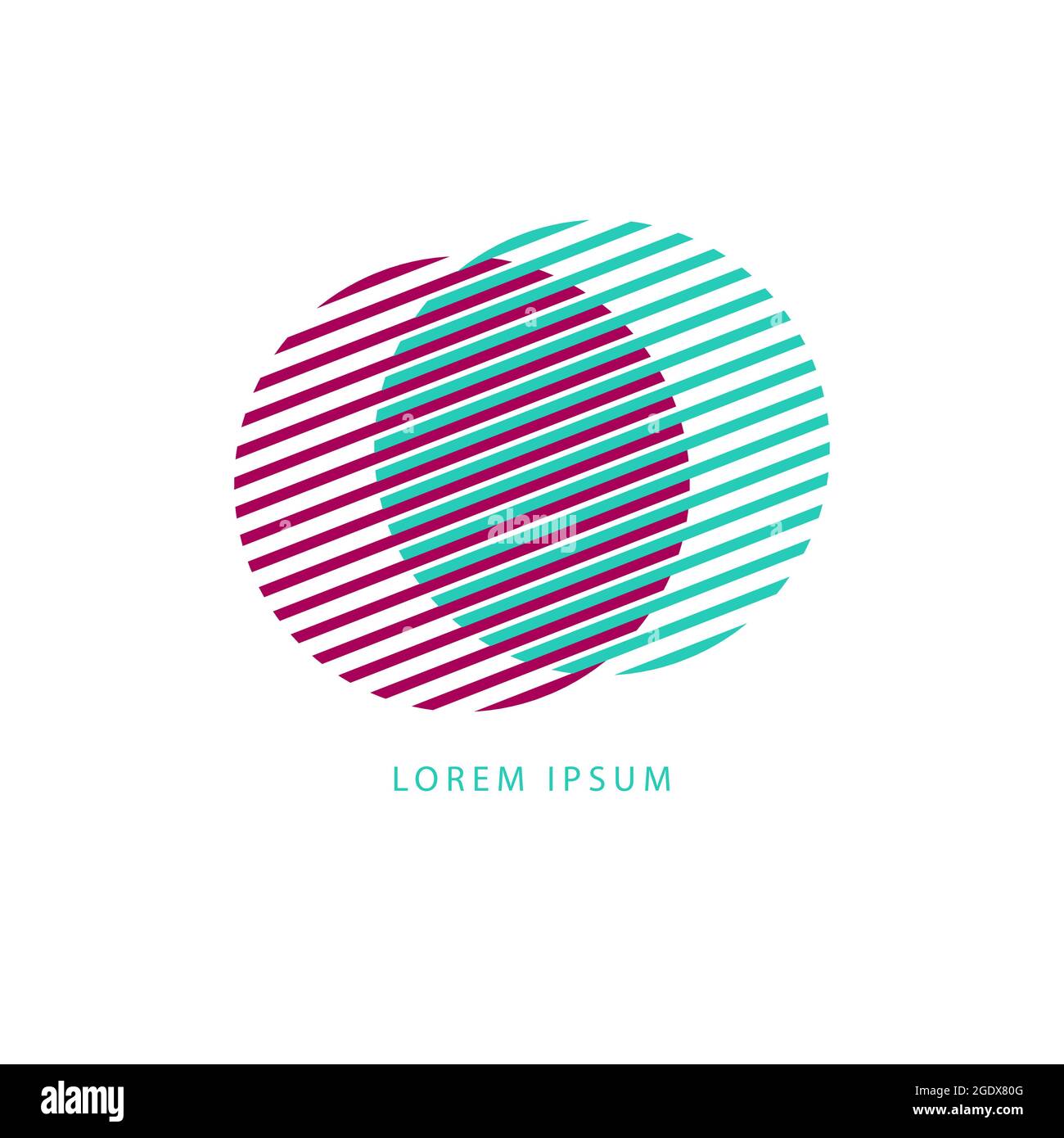 Business logo in shape of two circles. Technology icon. Modern abstract ...