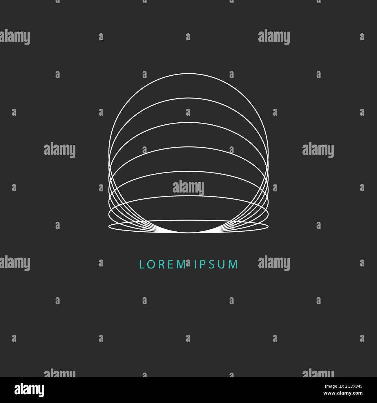 Modern geometric business logo with circle. Abstract minimal futuristic ...