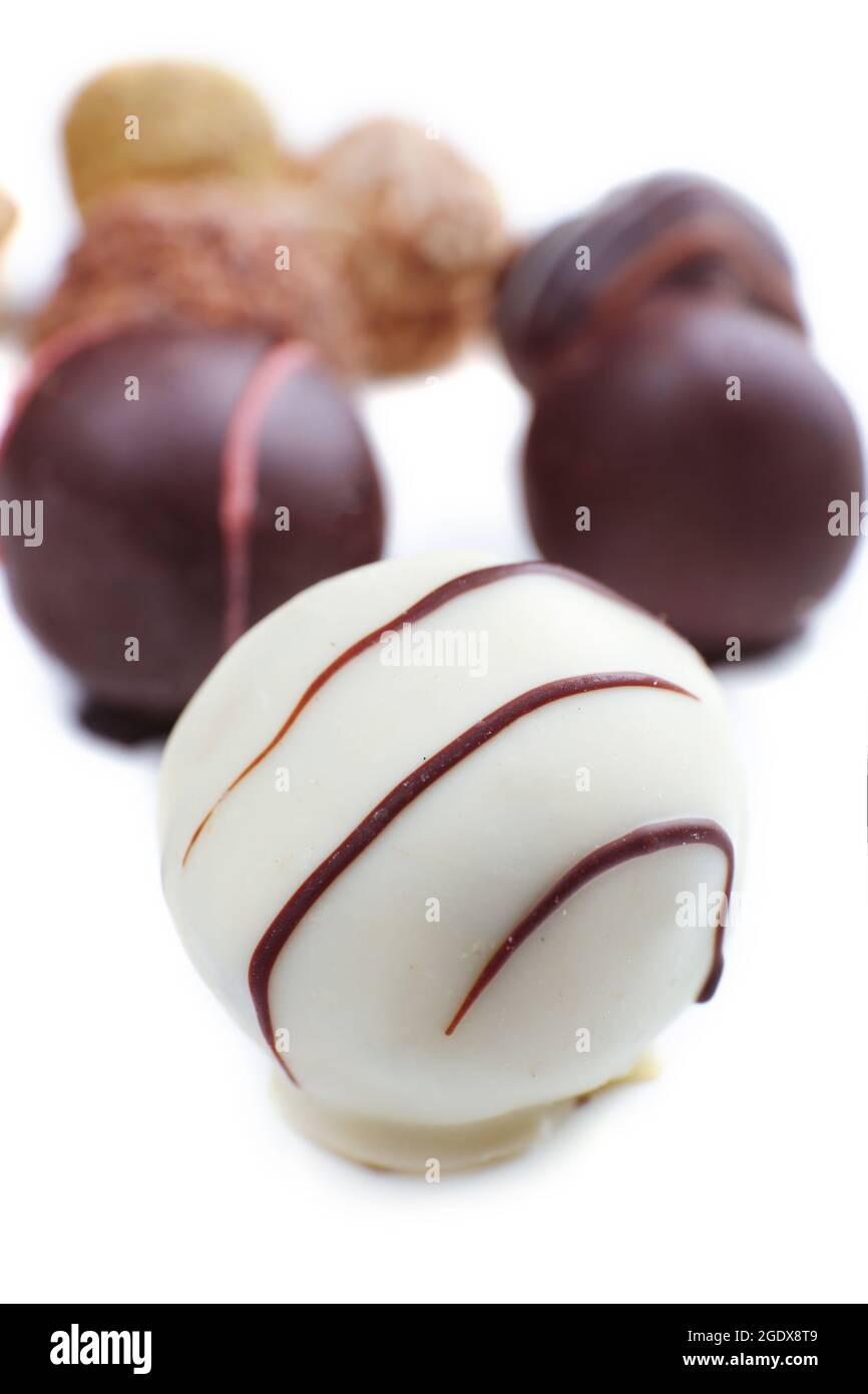 Various of sweet candies on white background Stock Photo - Alamy