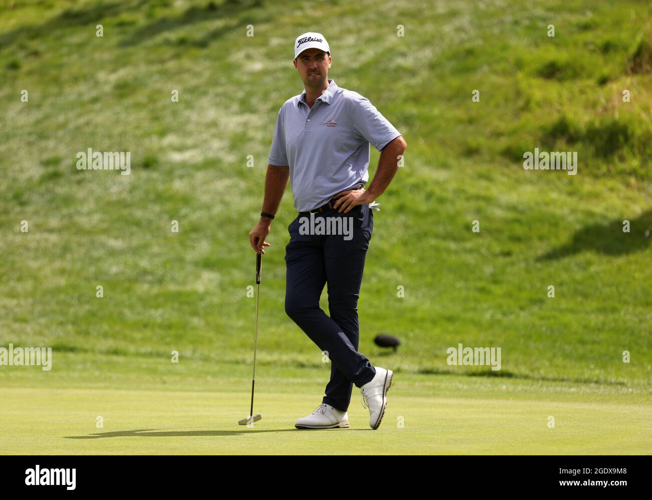 Niall Kearney on the 13th green during day four of the Cazoo Classic at ...