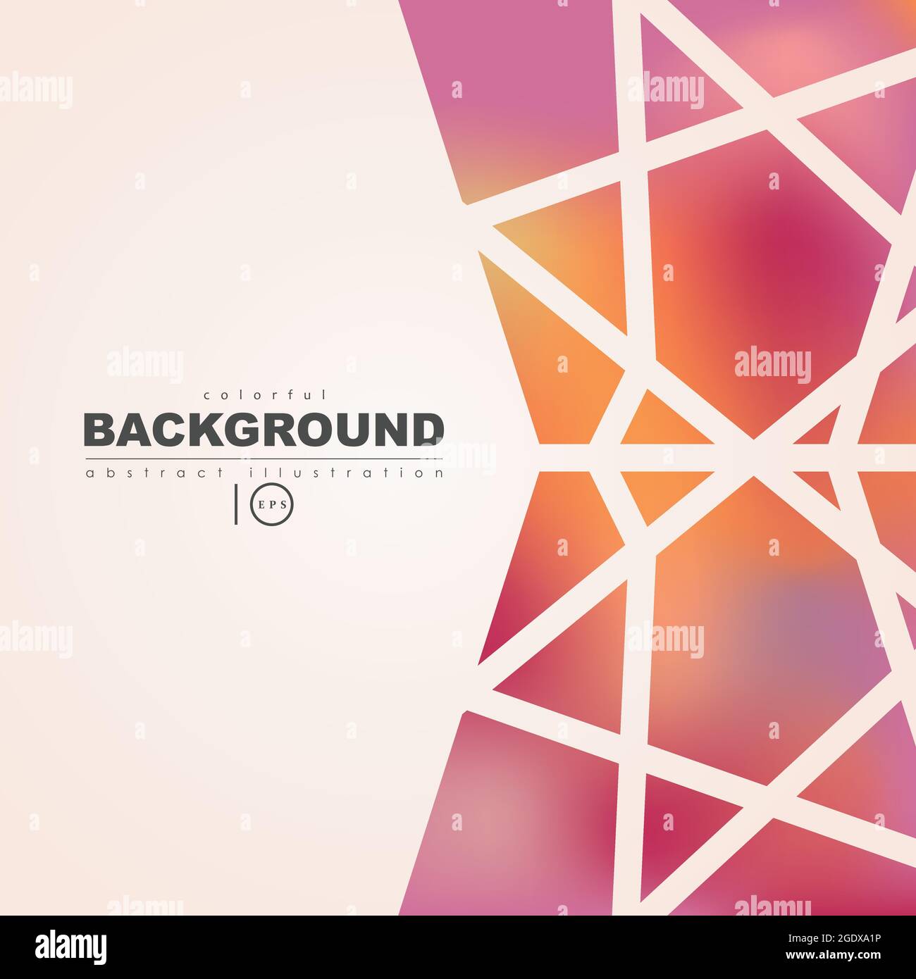 Geometric abstract background. Red and orange mesh background. Vector ...