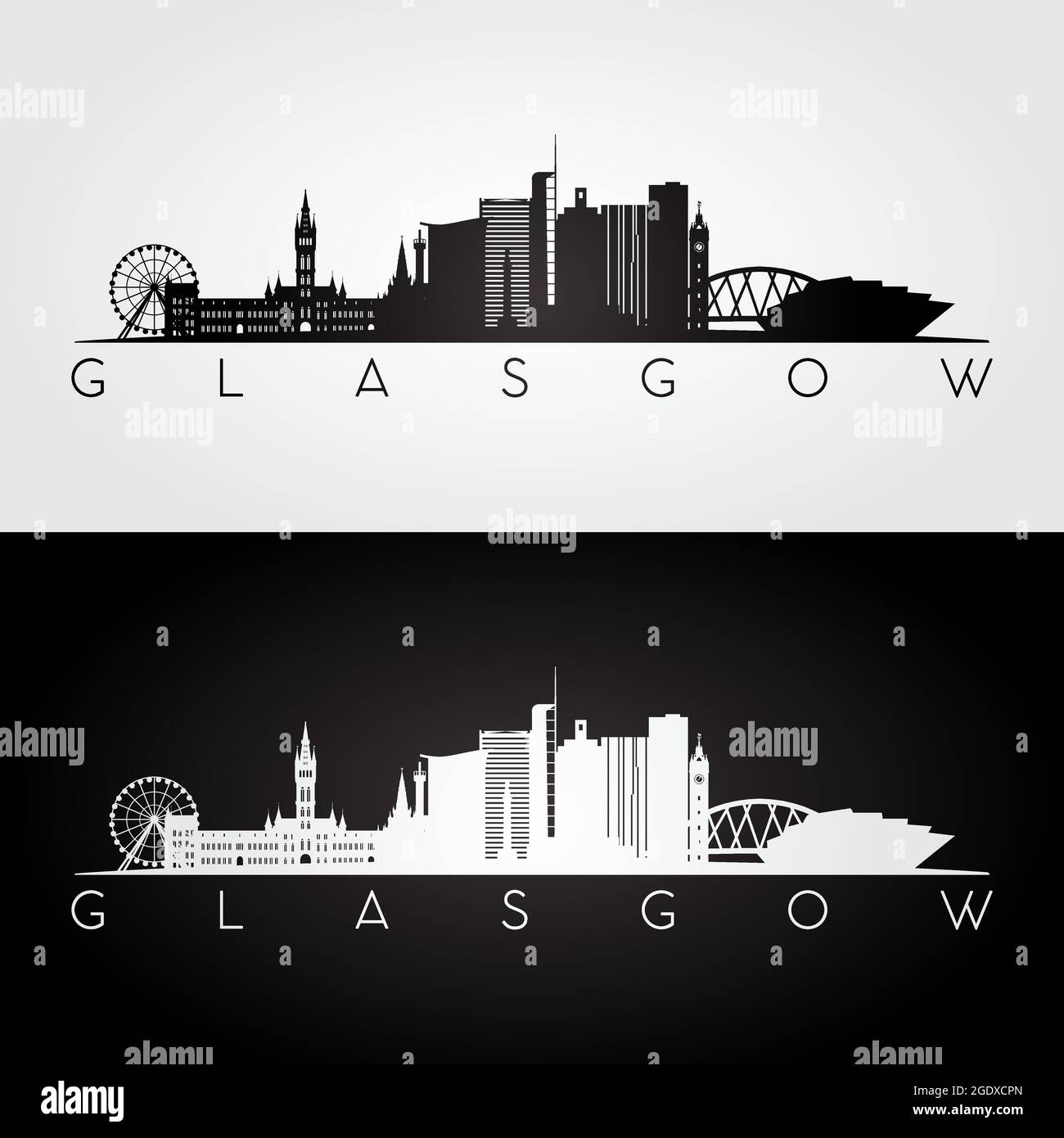 Landmarks of glasgow Stock Vector Images - Alamy