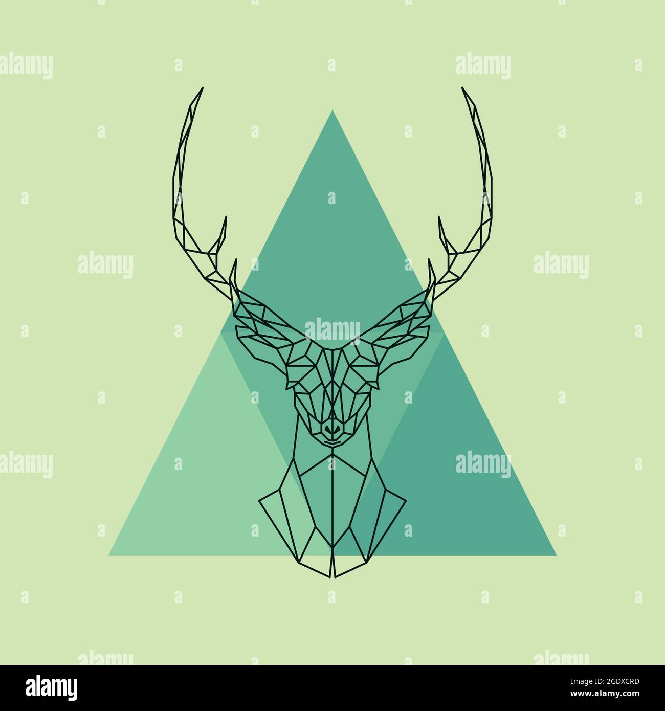 Polygonal reindeer head. Abstract geometric animal. Vector illustration ...