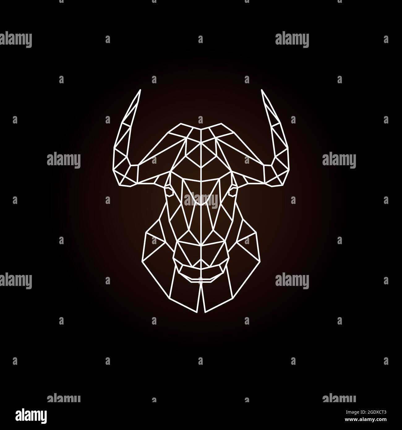 Vector abstract geometric head bull on black background Stock Vector ...