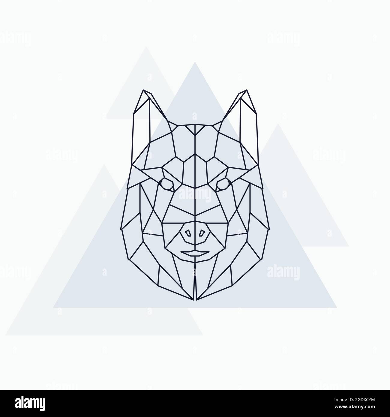 Husky dog husky. Abstract geometric animal. Vector illustration Stock ...