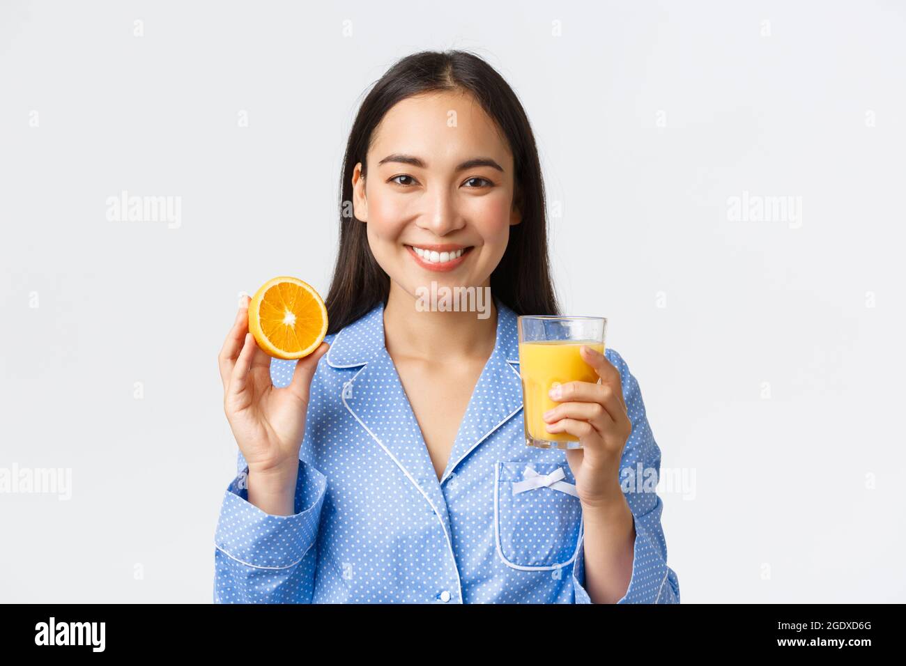 Healthy lifestyle, morning routine and people concept. Close-up of ...