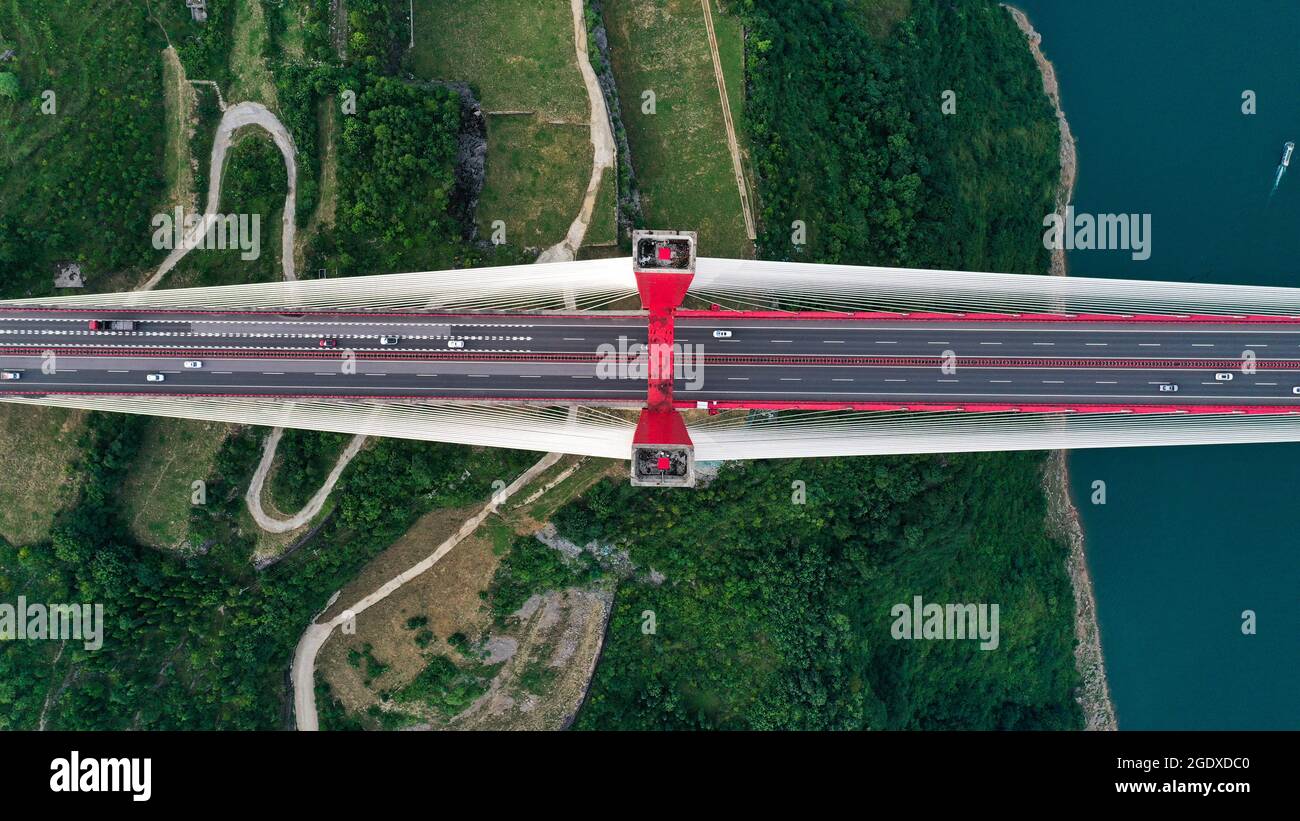 (210815) -- GUIYANG, Aug. 15, 2021 (Xinhua) -- Aerial photo taken on ...