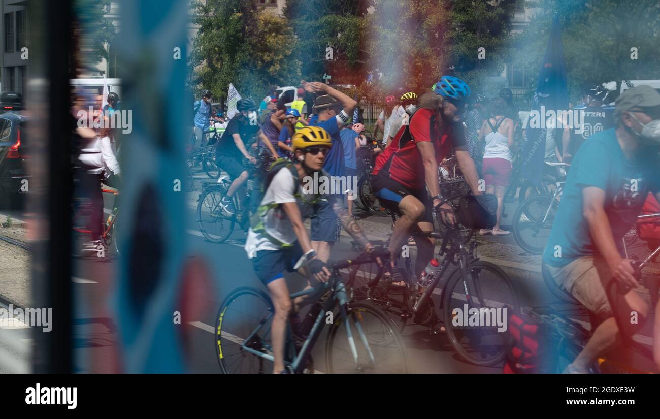 Berlin, Germany. 15th Aug, 2021. Participants of the bicycle ...