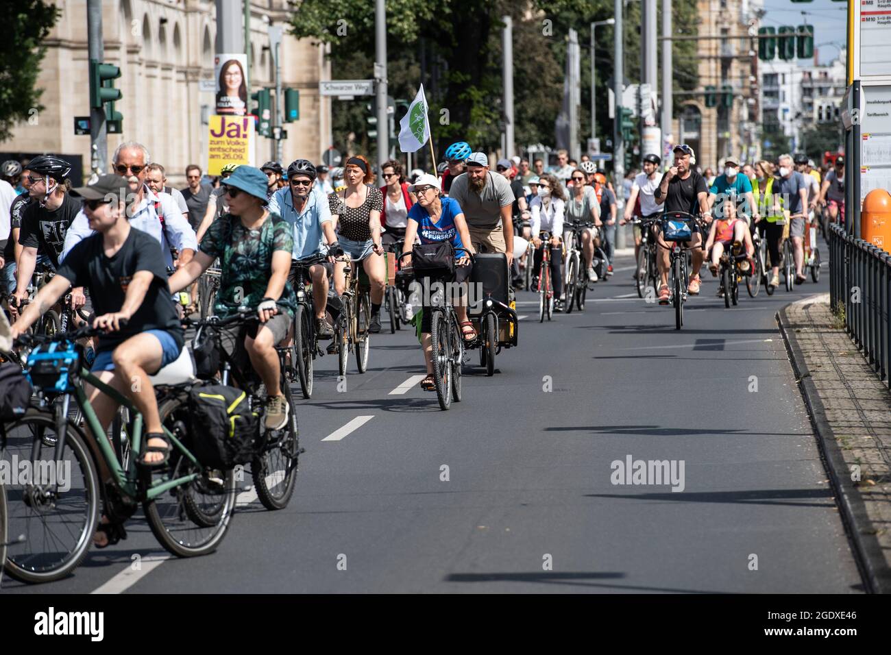 Berlin, Germany. 15th Aug, 2021. Participants in the bicycle ...