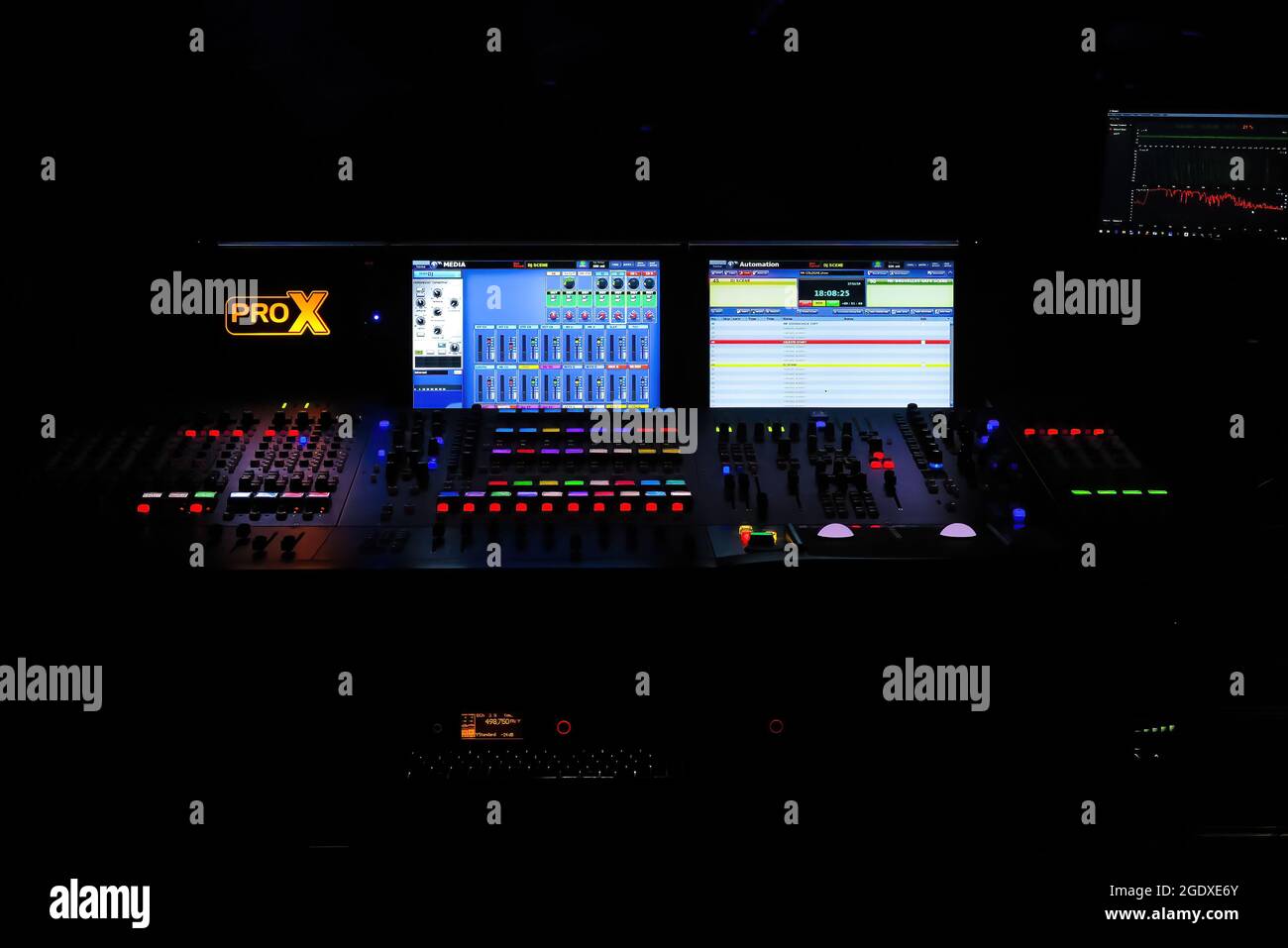 Cologne, Germany - June 9. 2017: View on interior mixing console for ...