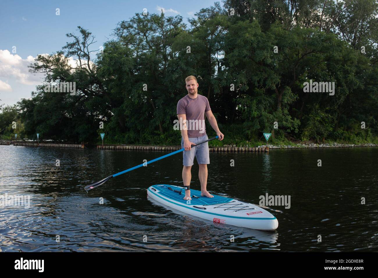 11 August 2021, Berlin: Steve Bredow, former junior runner-up in canoe ...