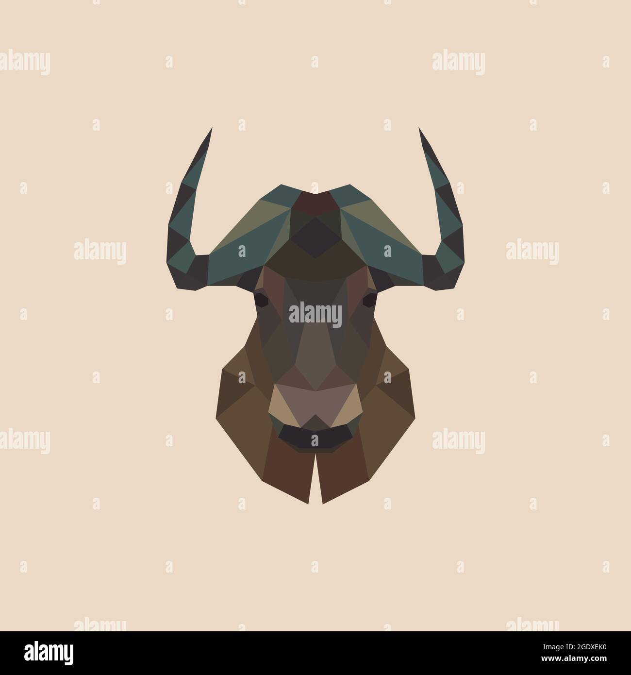 Geometric head of a bison. Vector illustration Stock Vector Image & Art ...