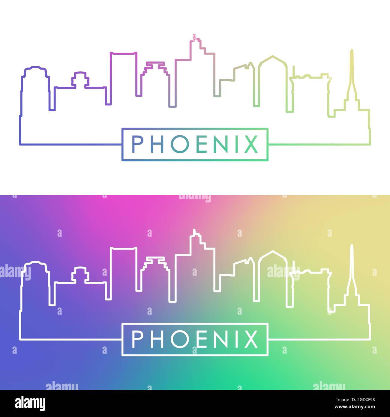 Phoenix skyline. Colorful linear style. Editable vector file Stock Vector Image & Art - Alamy