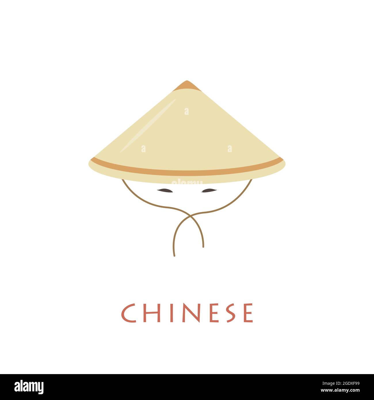 Chinese conical hat and eyes. Vector illustration Stock Vector Image ...
