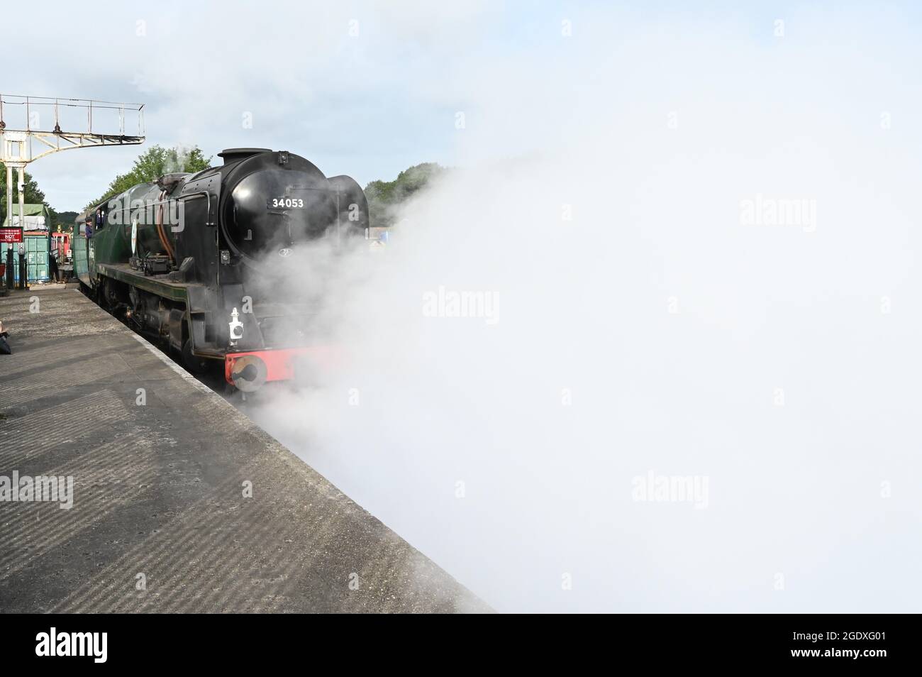 Steam engine blasting smoke Stock Photo - Alamy